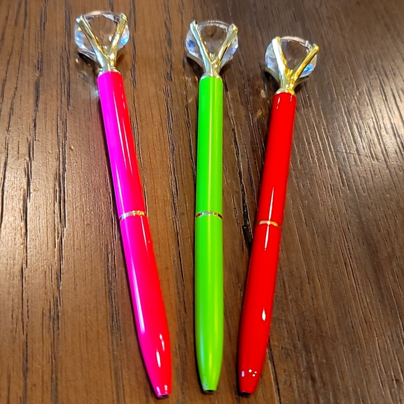 Simple Sass | Other | 3 Diamond Ballpoint Pen Bundle | Poshmark